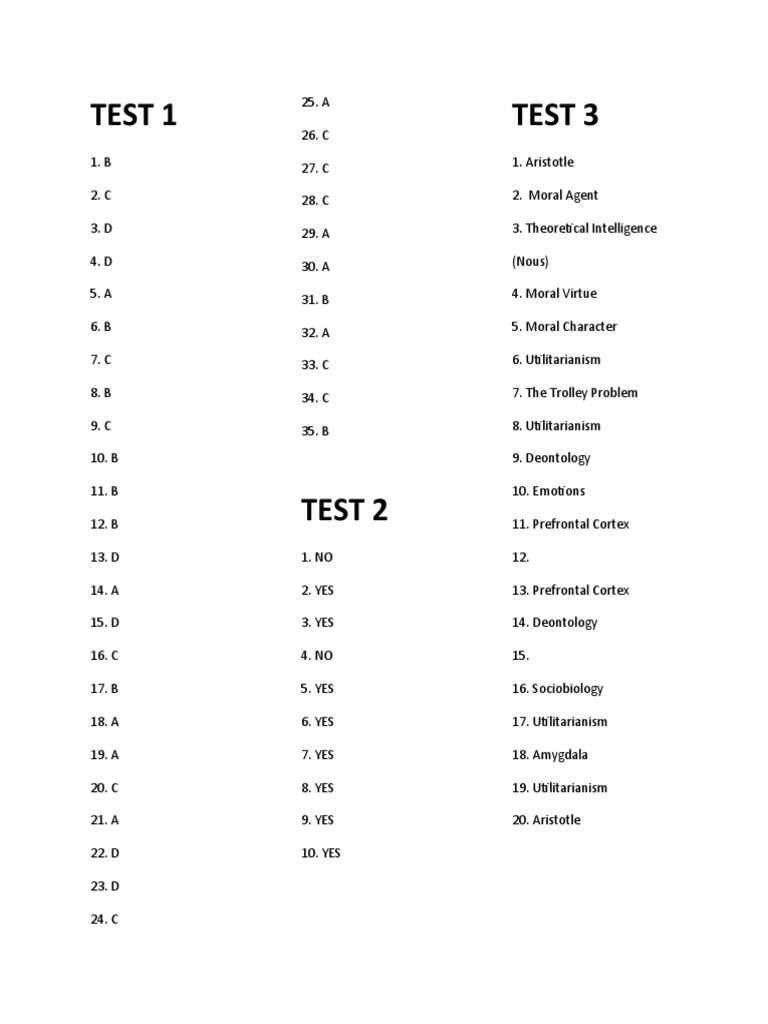 Ethics Exam Answers | PDF | Social Science | Teaching Methods & Materials