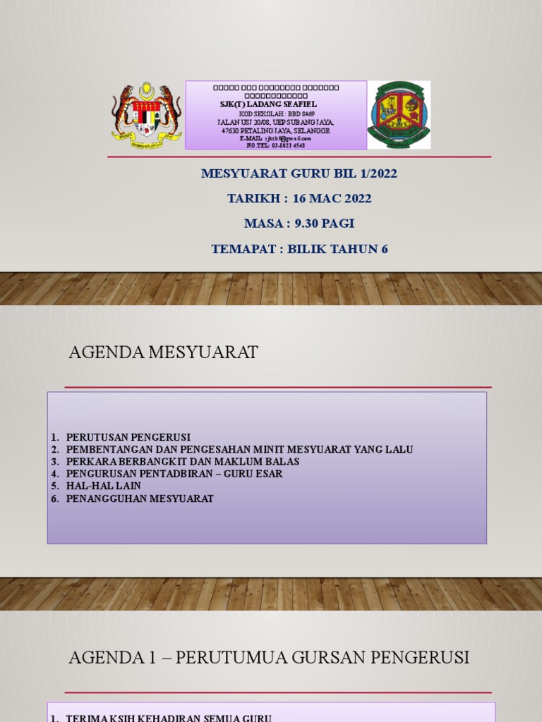 Mesyuarat Guru 1 2022 | PDF