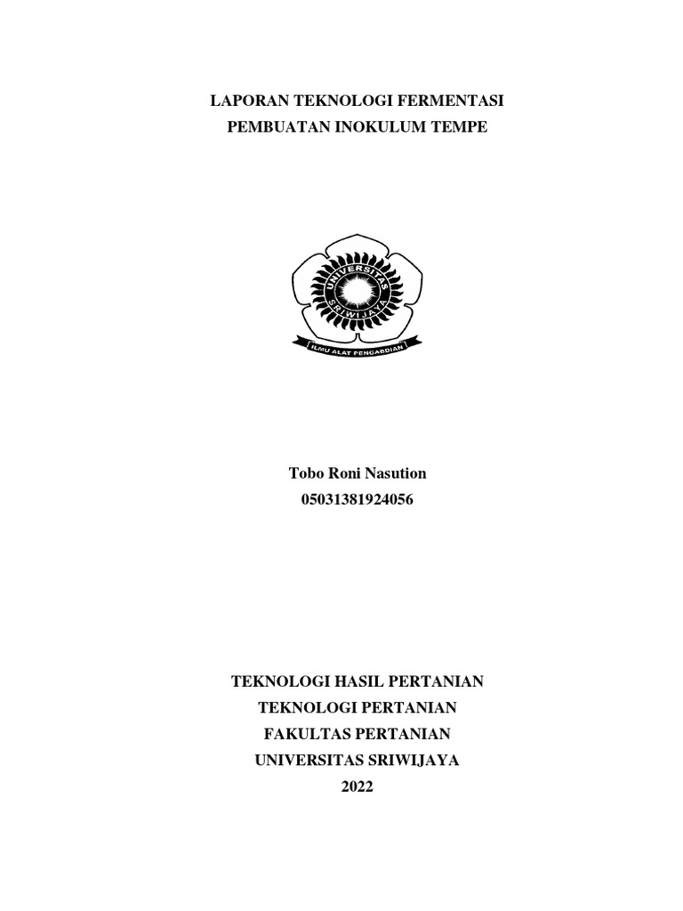 Inokulum Tempe: Proses dan Metode Fermentasi | PDF