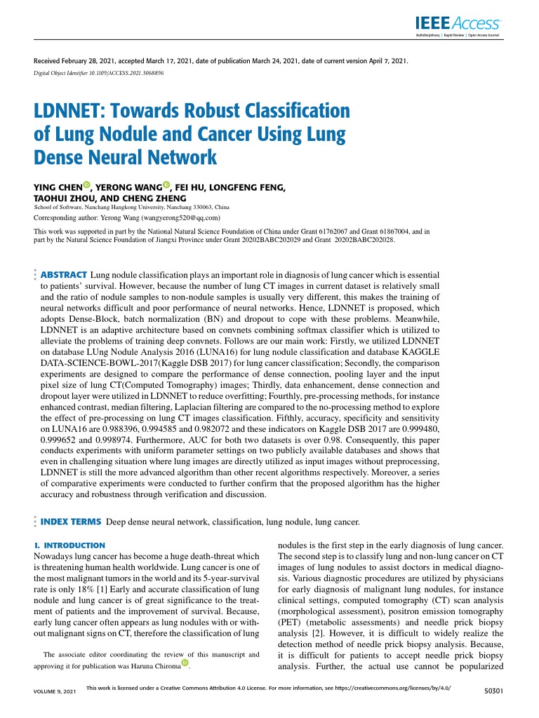 LDNNET Towards Robust Classification of Lung Nodule and Cancer Using ... LDNNET Towards Robust Classification of Lung Nodule and Cancer Using ...