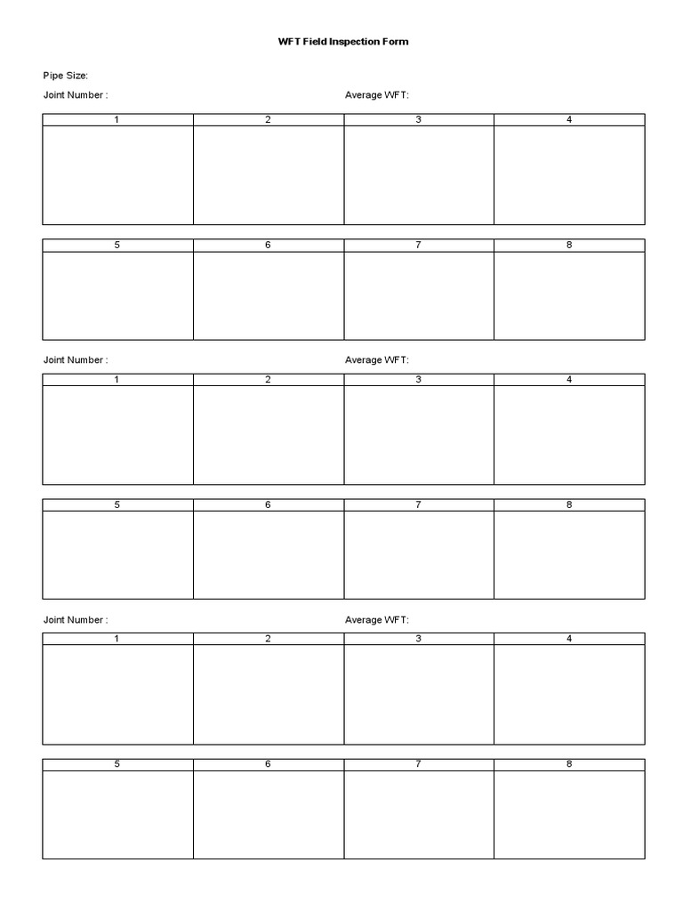 WFT Field Inspection Form Template | PDF