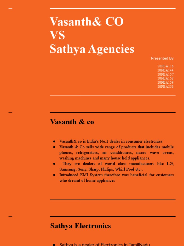 Vasanth& Co and Sathya Electronics | PDF | Home & Garden | Technology & Engineering