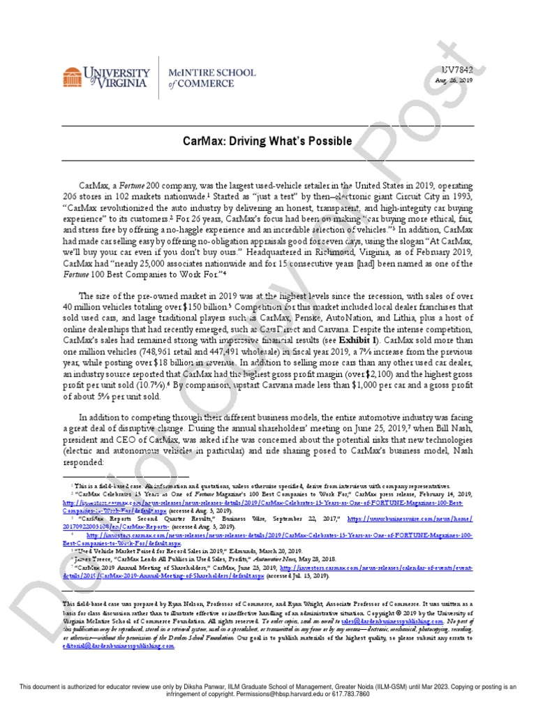 Case Study CarMax | PDF | Agile Software Development | Sales