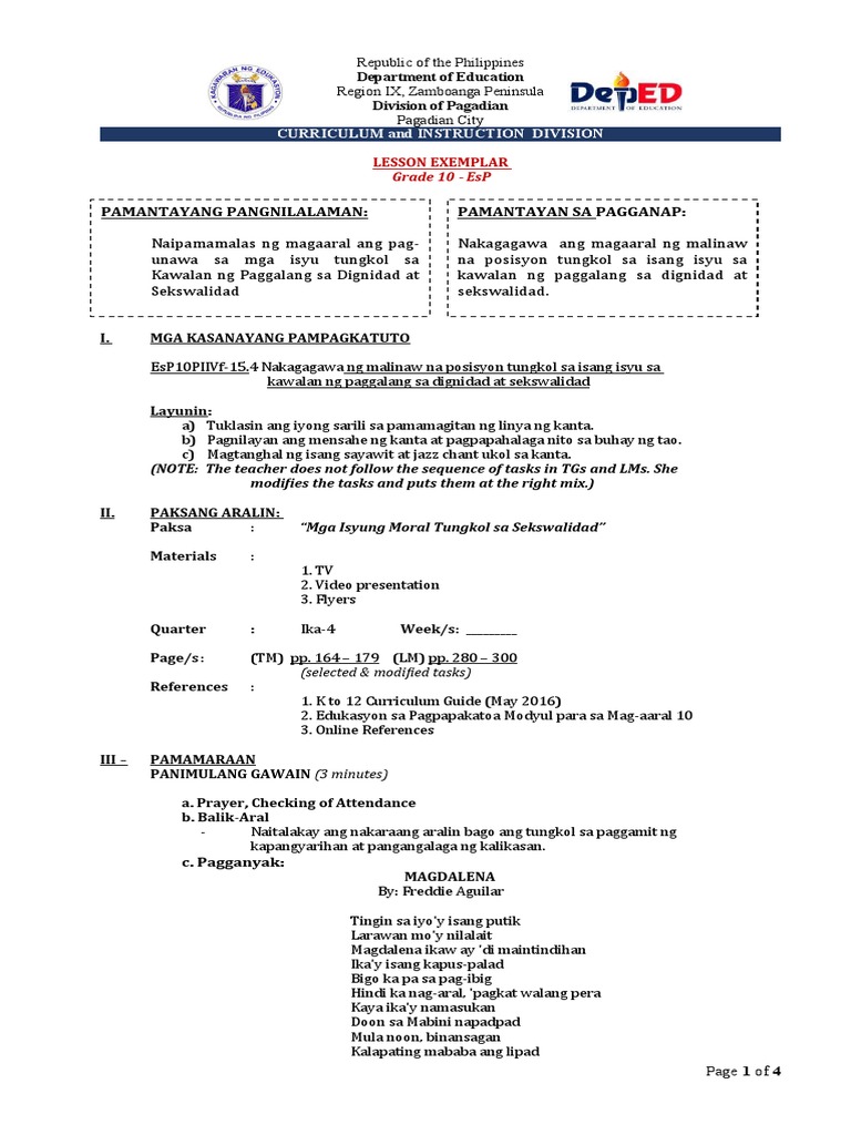LP in Esp For Cot 4TH Quarter | PDF