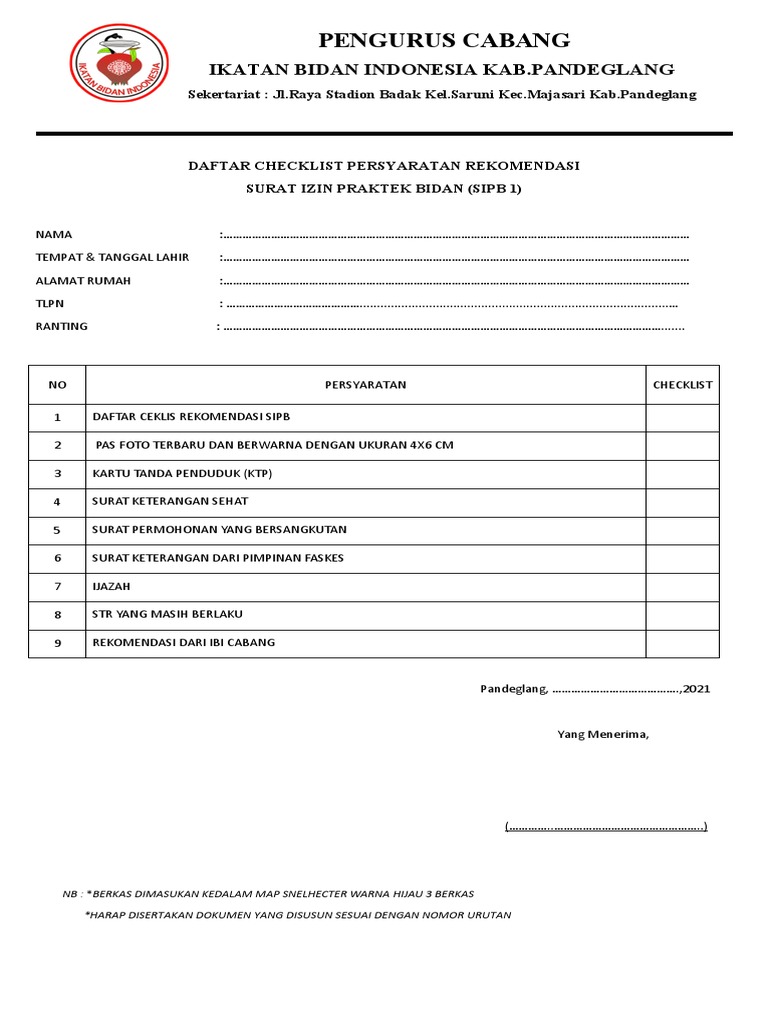 Daftar Checklist Sipb | PDF | Komputer