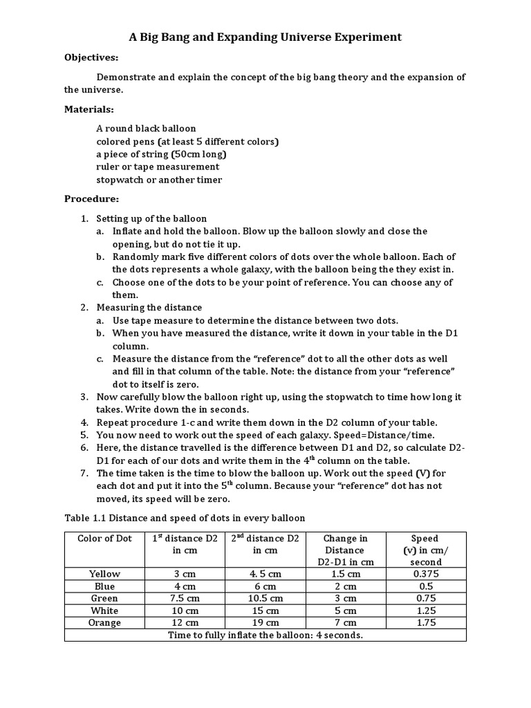 Demonstrating the Big Bang and Expanding Universe | PDF | Big Bang ...