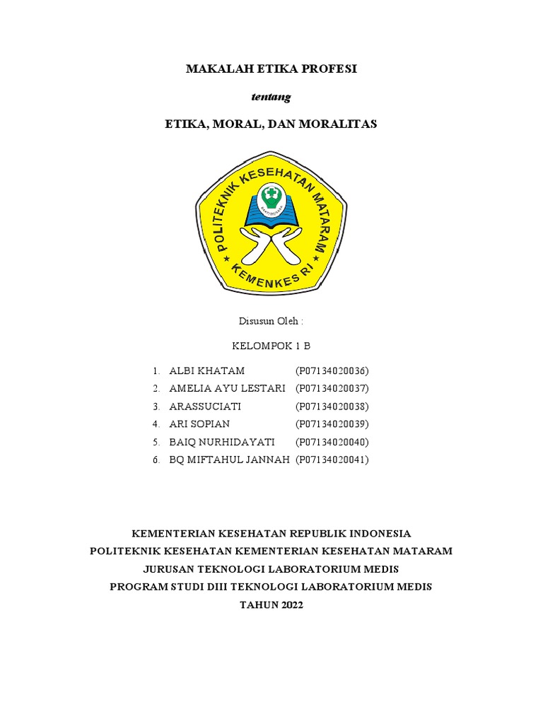 Makalah Etika Moral Dan Moralitas | PDF