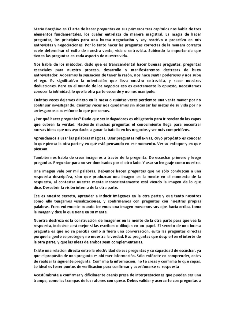 Mario Borghino en El Arte de Hacer Preguntas en Sus Primeros Tres ...