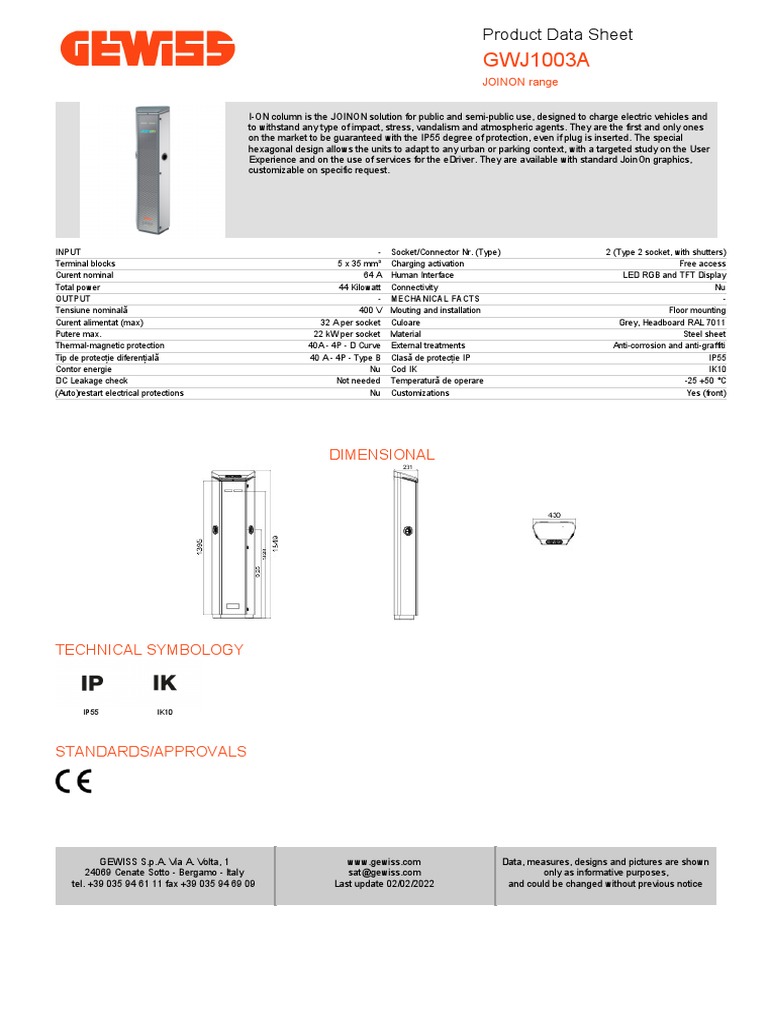 GWJ1003A: Product Data Sheet | PDF | Ac Power Plugs And Sockets ...