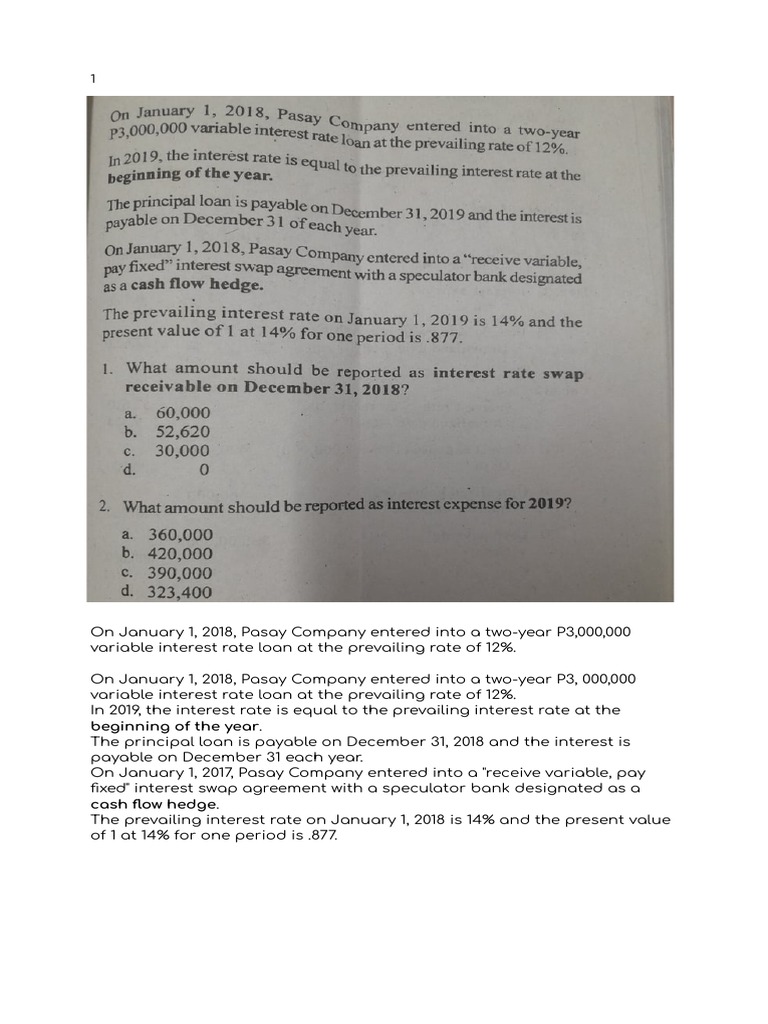 Intermediate Accounting 1 Problems and Solution | PDF | Swap (Finance ...