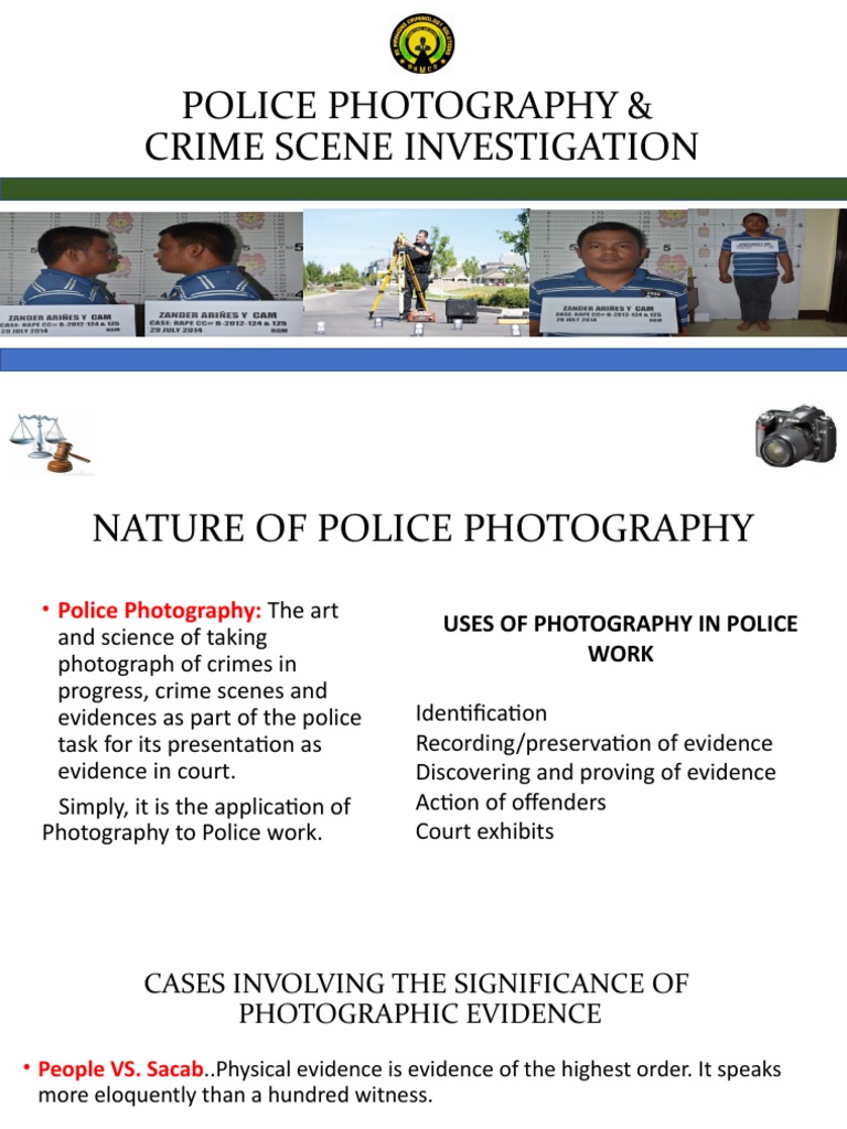 Ppt. Module 5 - Police-Photography-Modified | PDF | Crime Scene | Camera