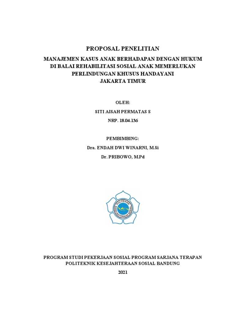 Penelitian Proposal - Siti Aisah P Sari - Poltekesos | PDF | Ilmu Sosial
