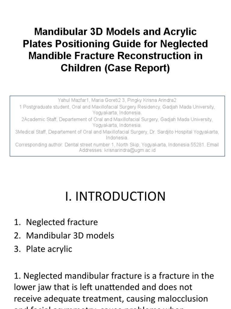 Mandibular 3D Models and Acrylic Plates Positioning Guide | PDF | Oral ...