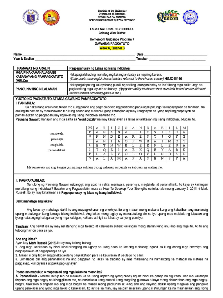 HG-G7-Week 6-q3 | PDF