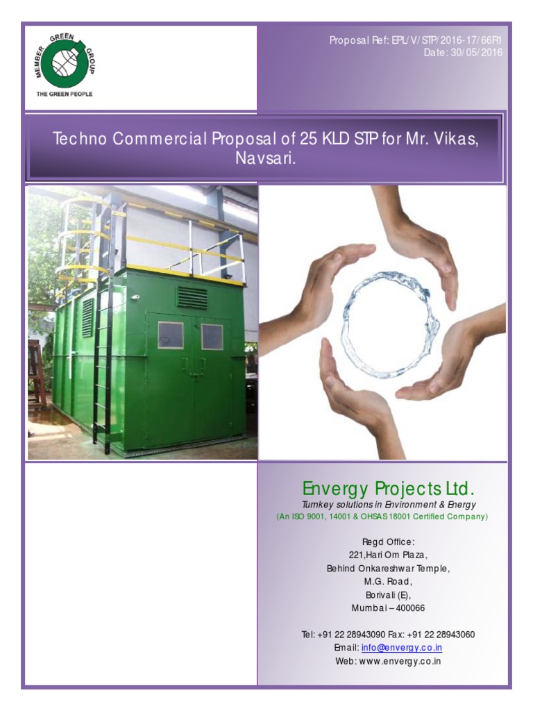 66R1.Revised Techno Commercial Proposal of 25 KLD STP For MR - Vikas, Navsari. | PDF | Sewage ...