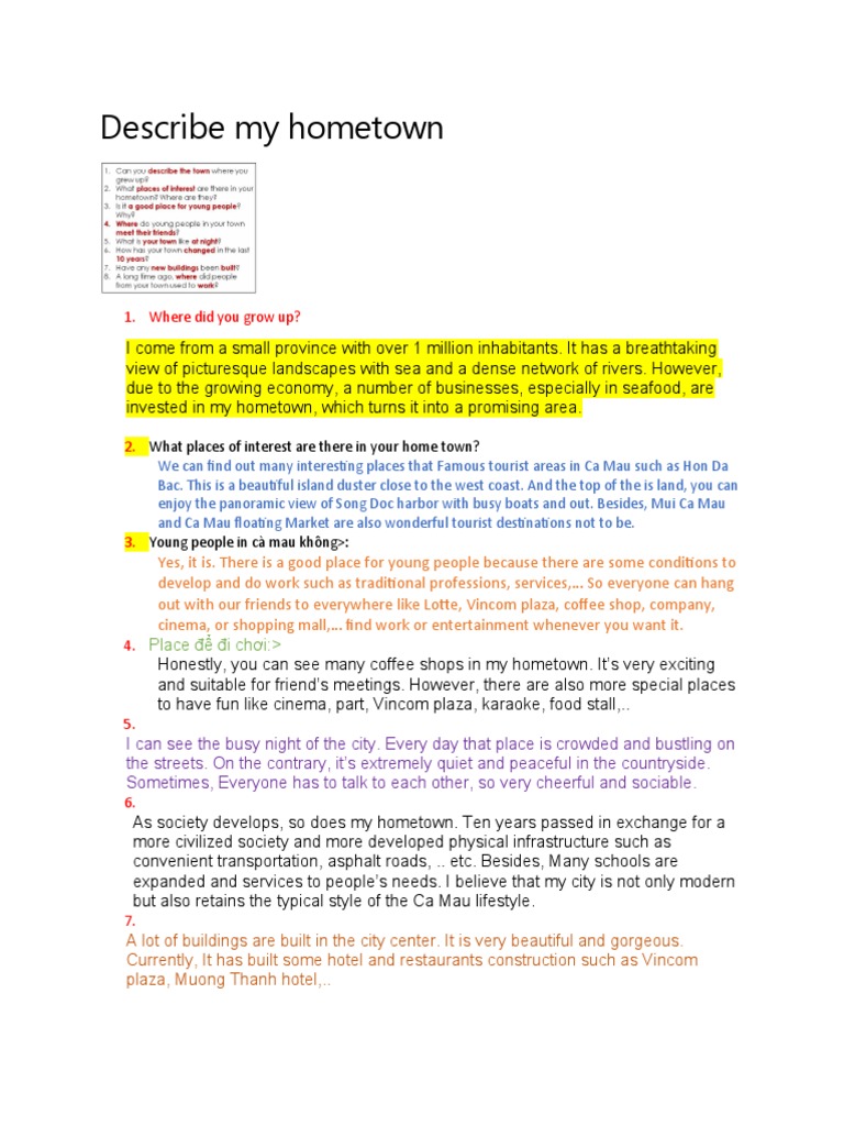 Describe My Hometown | PDF | Economies