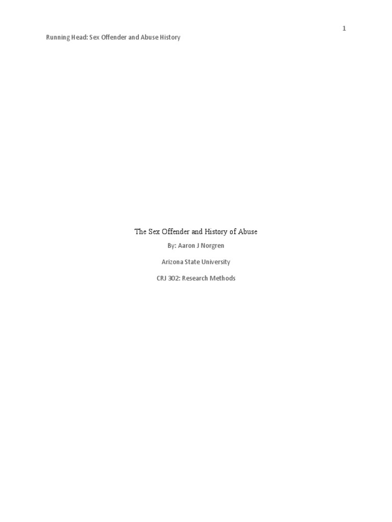 The Sex Offender and History of Abuse | PDF | Sex Offender | Domestic ...