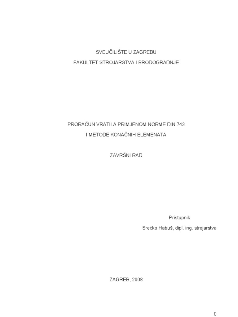 Proracun Vratila | PDF