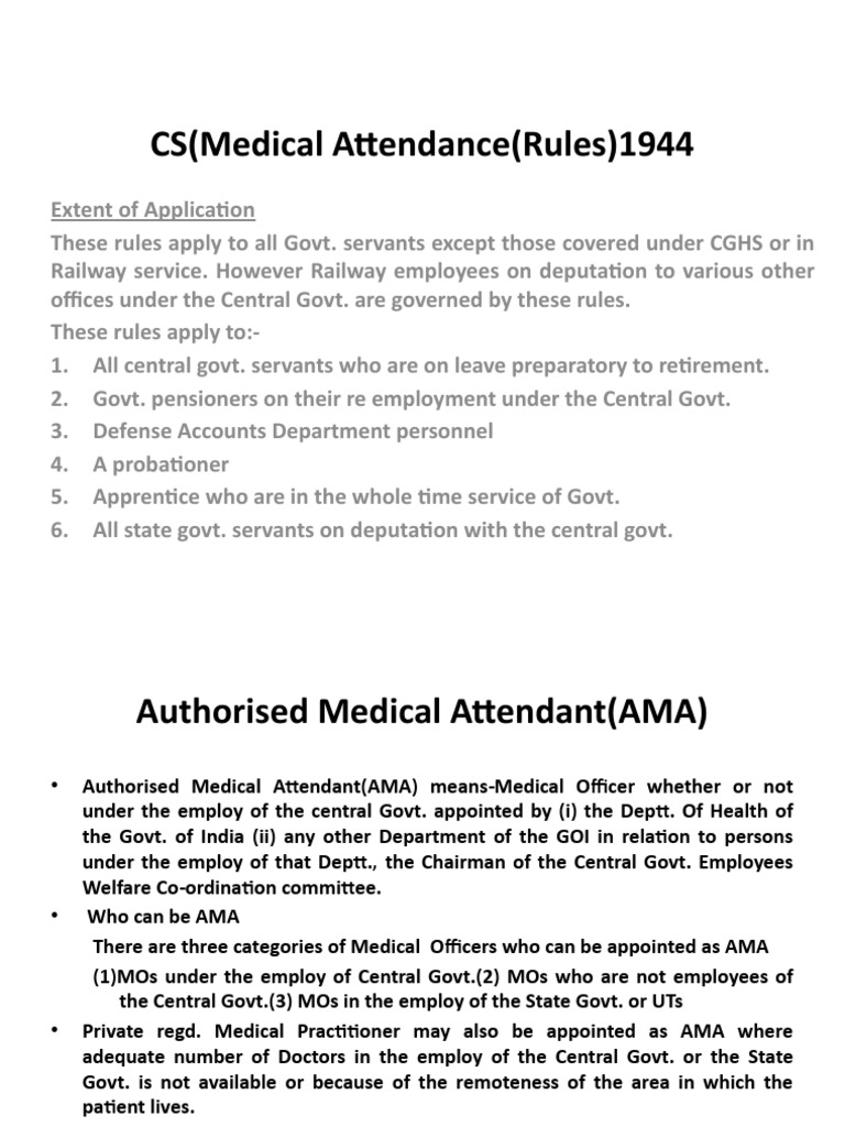 Medical Attendance Rules | PDF | Hospital | Patient