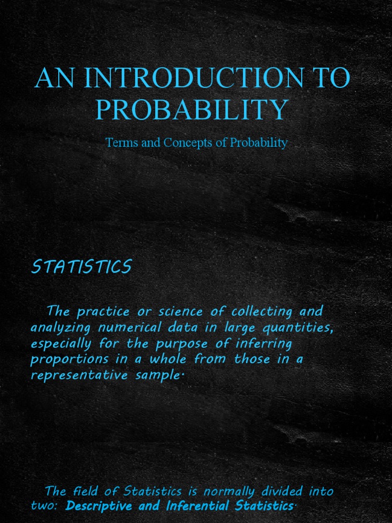 Introduction To Probability | PDF | Statistics | Probability