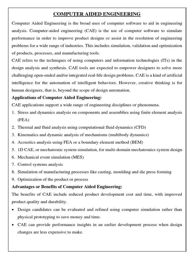 Computer Aided Engineering Notes Imp | PDF | Finite Element Method ...