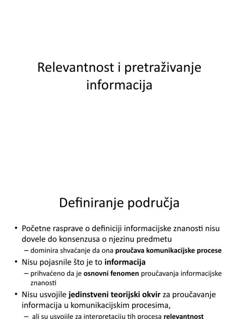 5 - Relevantnost I IR | PDF