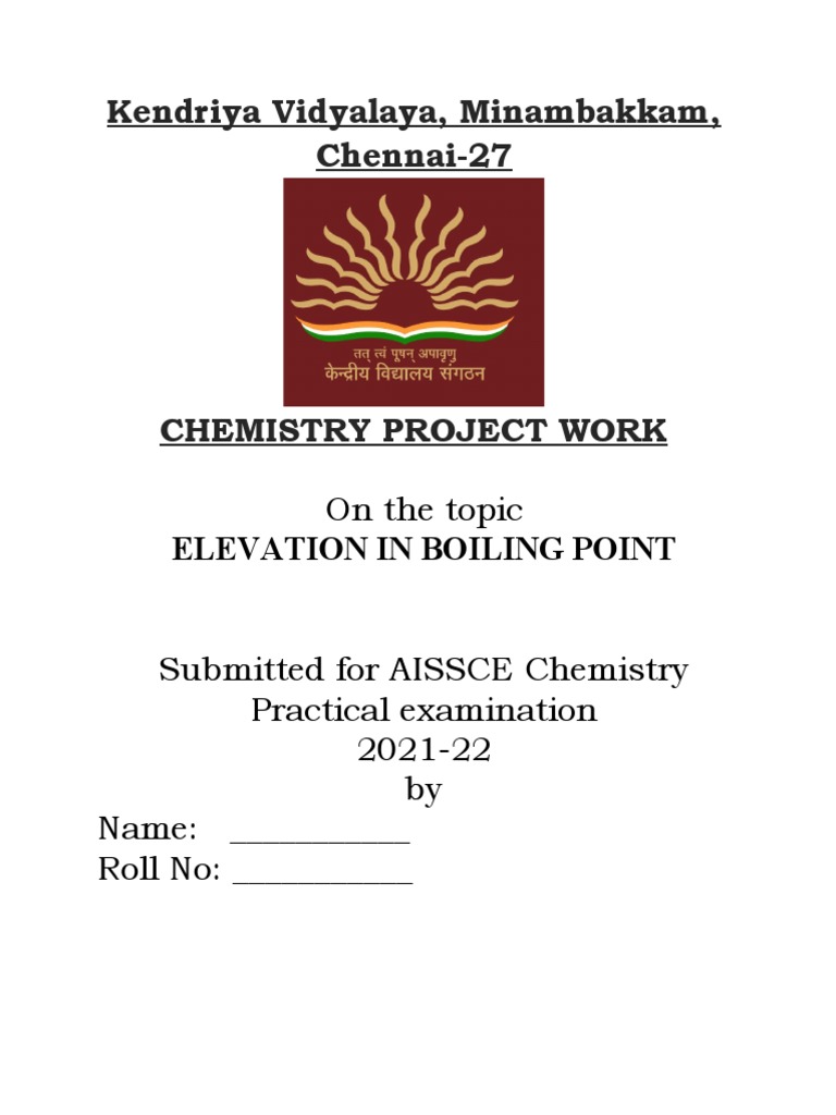 Analysis of the Elevation of Boiling Point: An Experimental Study on ...