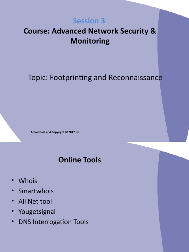 Course: Advanced Network Security & Monitoring: Session 3 | PDF | Domain Name System | Computer ...