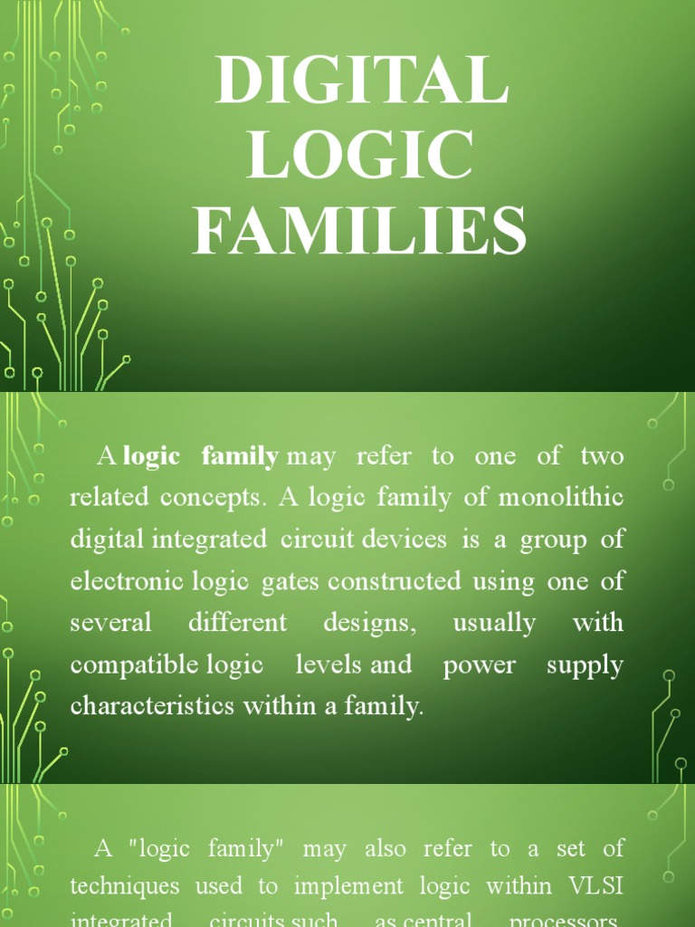 Digital Logic Families | PDF | Cmos | Logic Gate
