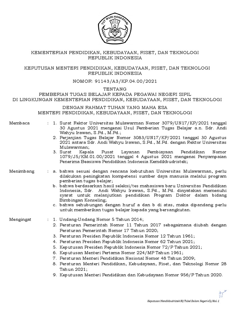 Tugas Belajar Andi Wahyu Irawan | PDF