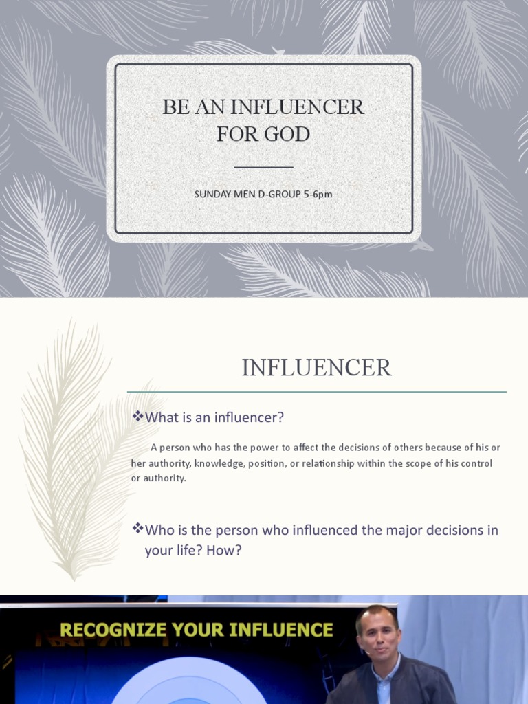 Be An Influencer For God | PDF | Jesus | Religious Belief And Doctrine