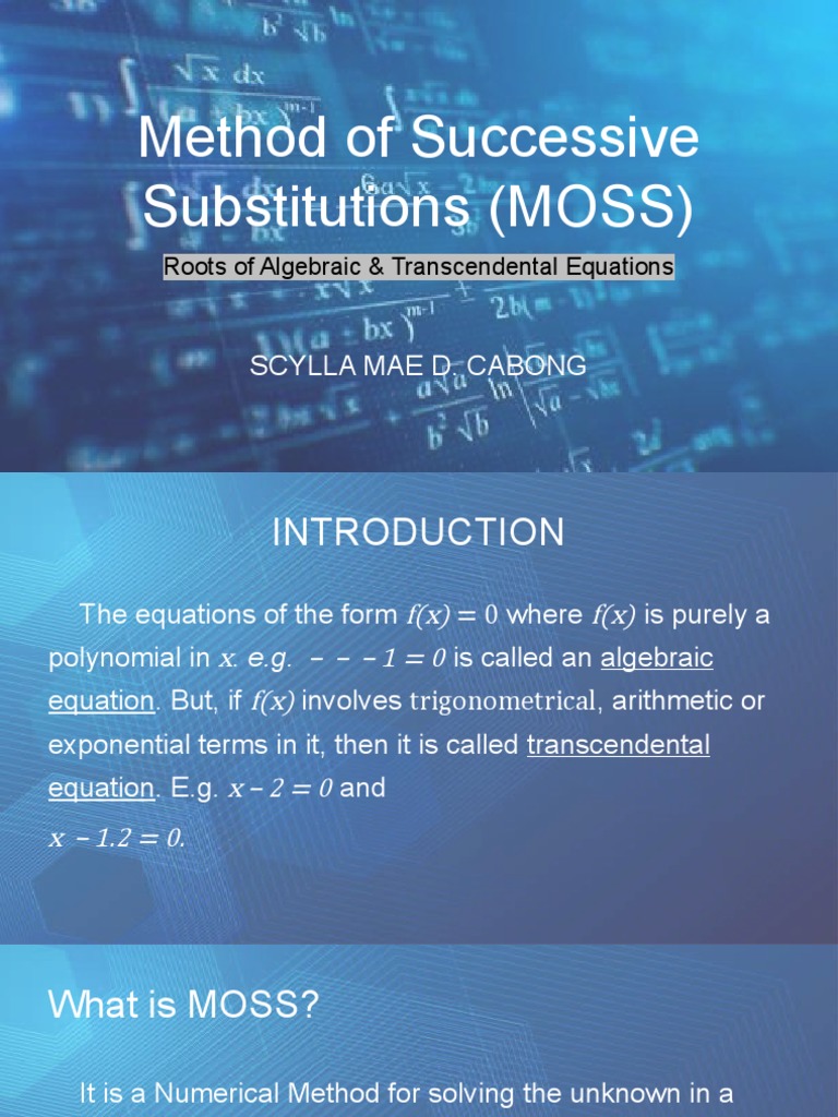 Methods of Successive Substitutions | PDF | Equations | Nonlinear System