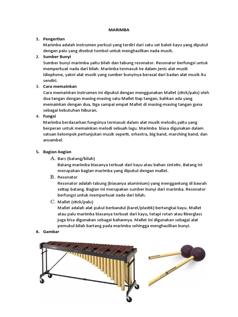 Pengertian dan Cara Memainkan Marimba | PDF