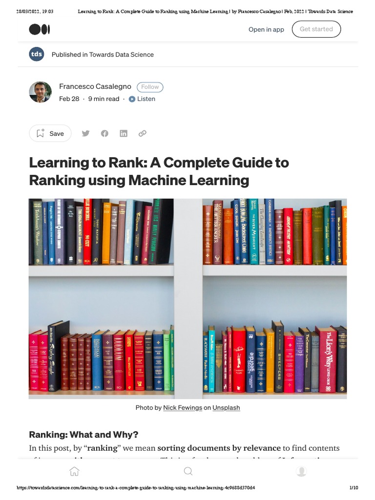 Machine Learning Ranking Guide | PDF | Artificial Intelligence ...
