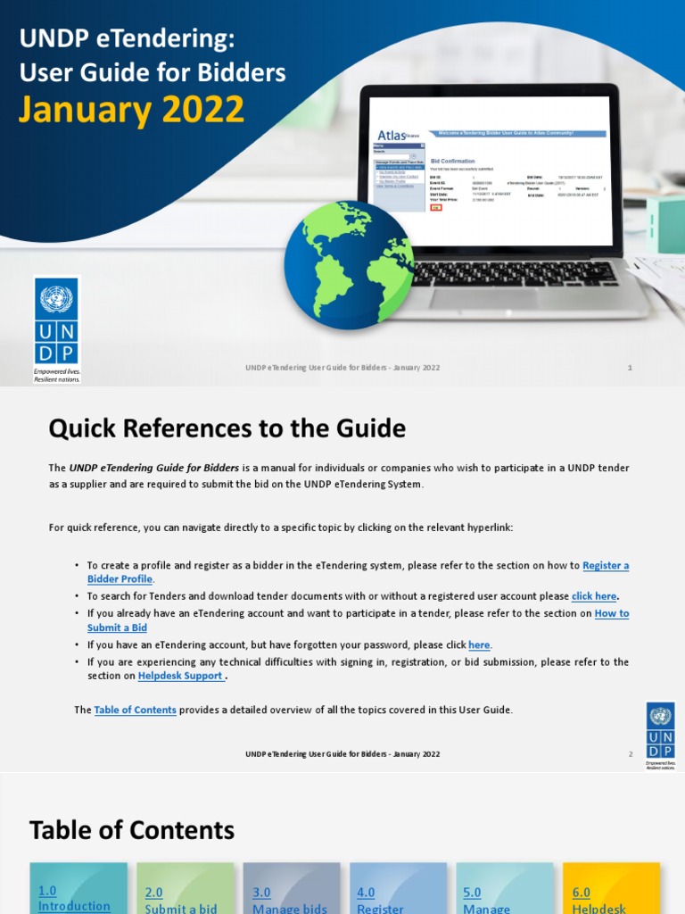 Undp Etendering User Guide For Bidders Jan2022 | PDF | Microsoft Excel ...