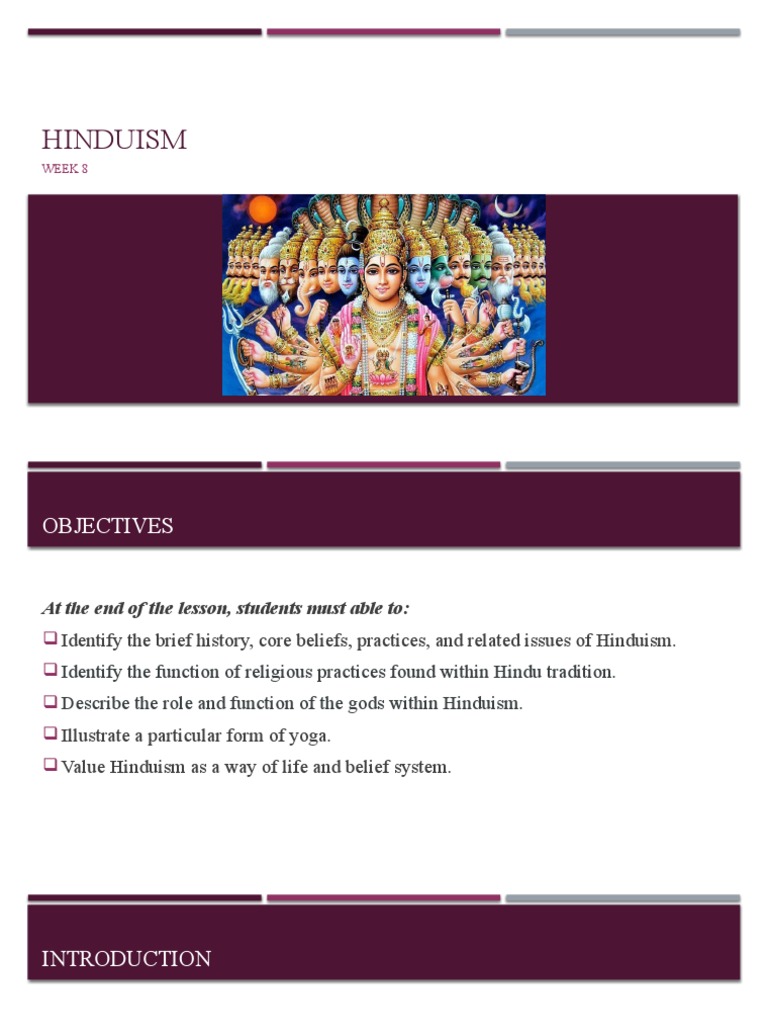 Hinduism Week 8 | PDF | Vedas | Hindu Deities
