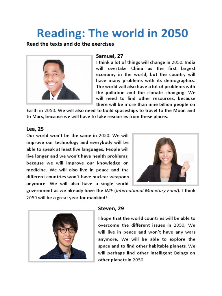 Reading: The World in 2050: Read The Texts and Do The Exercises Samuel ...