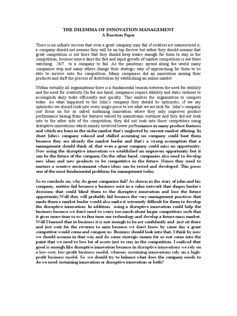 Innovation Management Challenges | PDF | Disruptive Innovation | Innovation