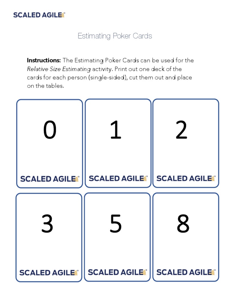 06 Estimating Poker Cards Handout (5.1) | PDF | Games & Activities ...