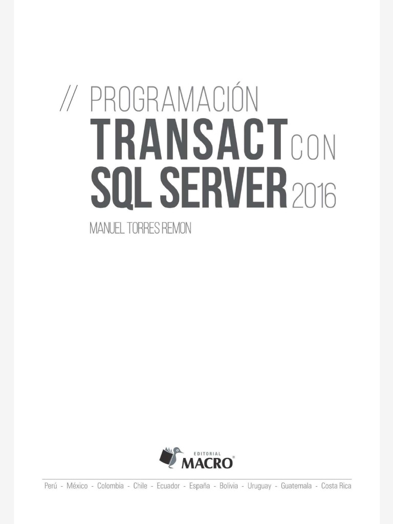 Libro-SQL Server 2016 Macro | PDF