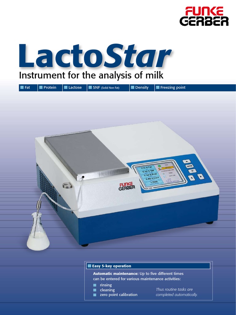 Lactostar: Instrument For The Analysis of Milk | PDF | Milk | Calibration