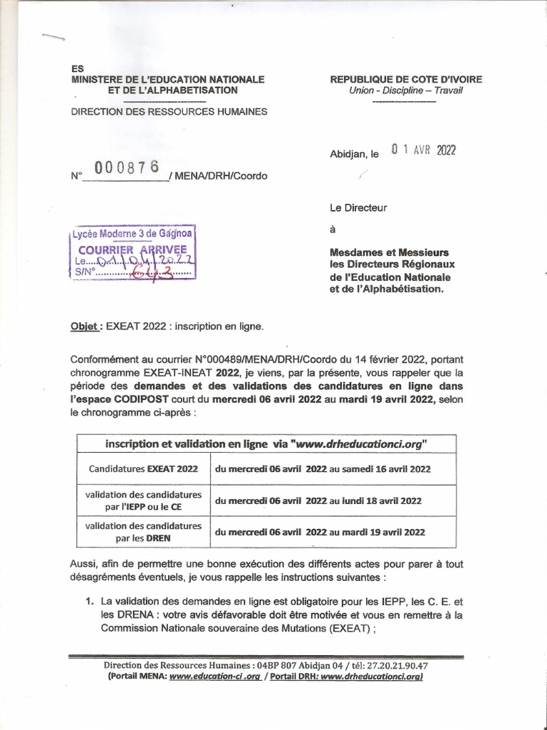 Exeat 20220001 | PDF