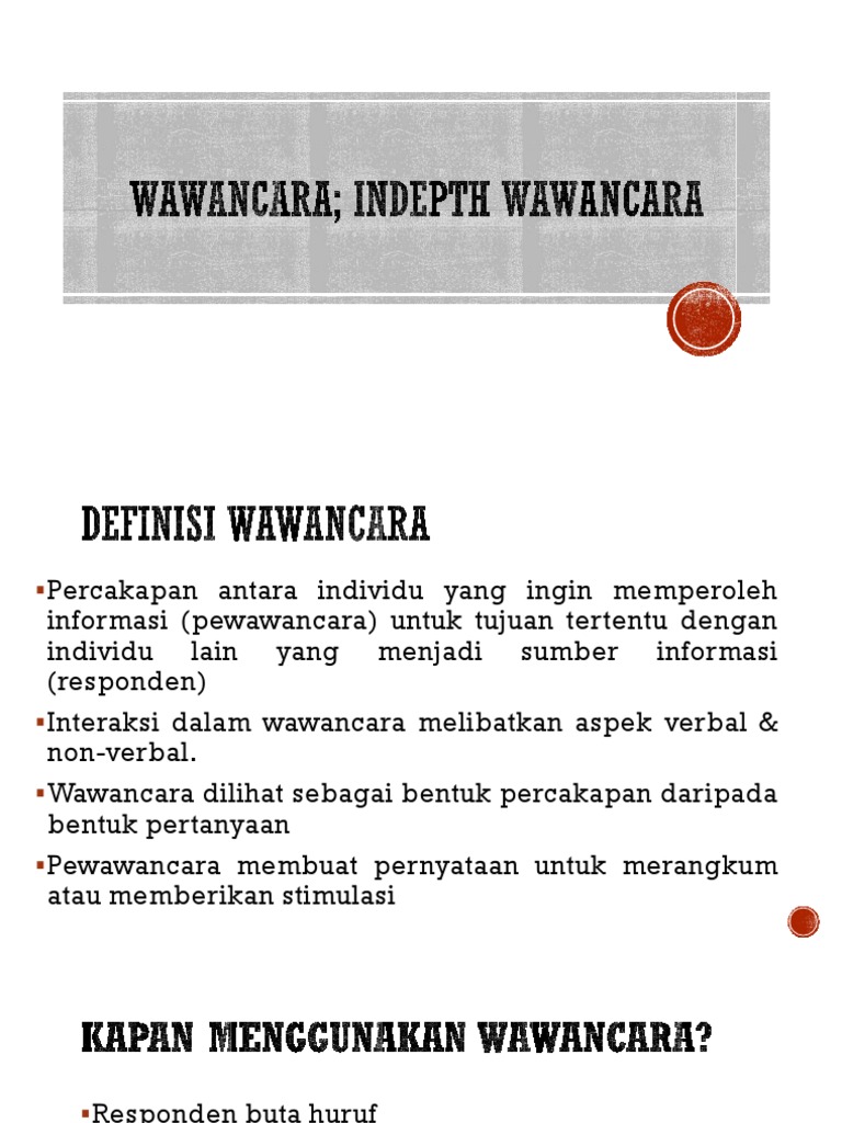 Metode Wawancara Mendalam | PDF