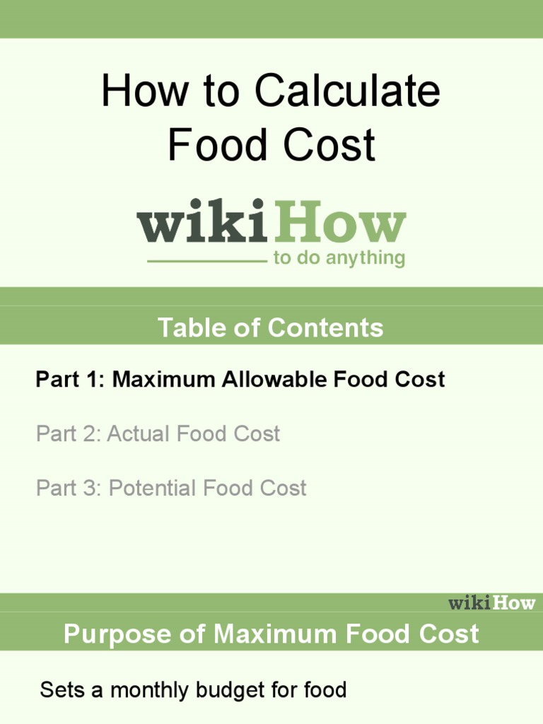 How To Calculate Food Cost | PDF | Inventory | Cost
