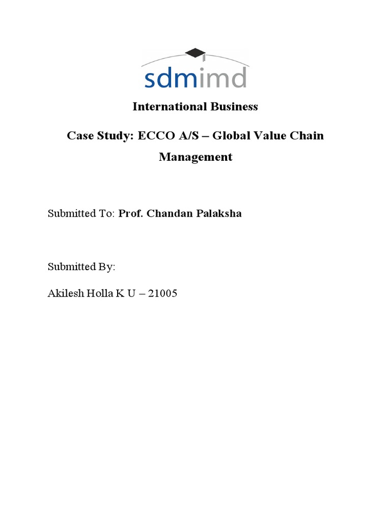 International Business Case Study: ECCO A/S - Global Value Chain ...