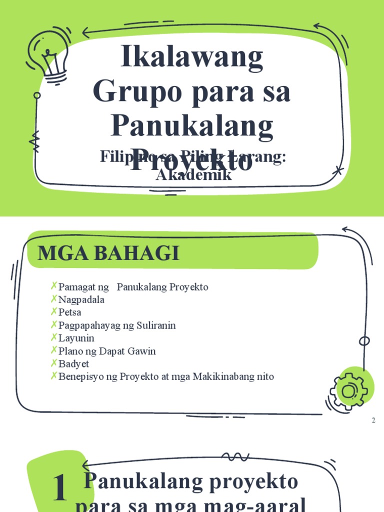 Panukalang Proyekto NG Ikalawang Pangkat - Filipino Sa Piling Larang 12 ...