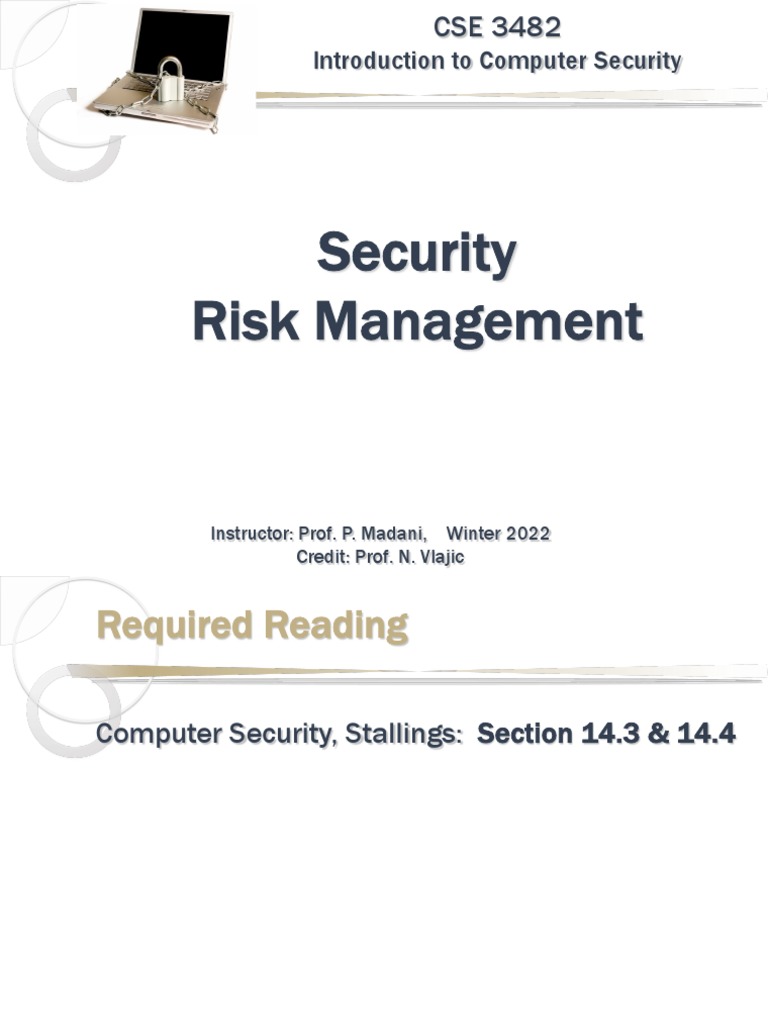 CSE3482 2022 SecurityRiskManagement | PDF | Vulnerability (Computing ...