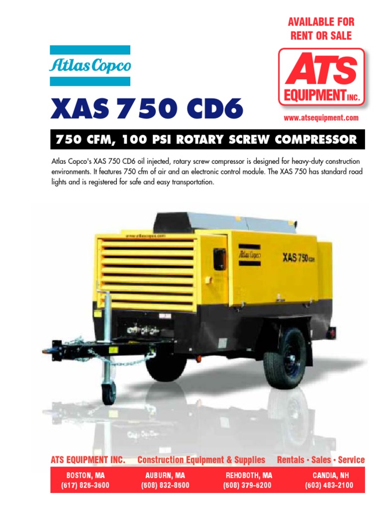ATS - Atlas Copco XAS 750 CD6 | PDF | Engines | Transport