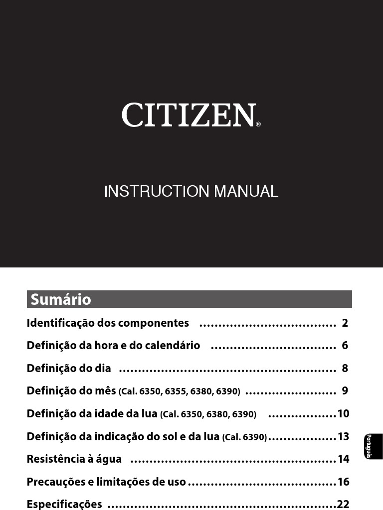 Citizen 6355 - Manual - Português | PDF | Lua | Maré
