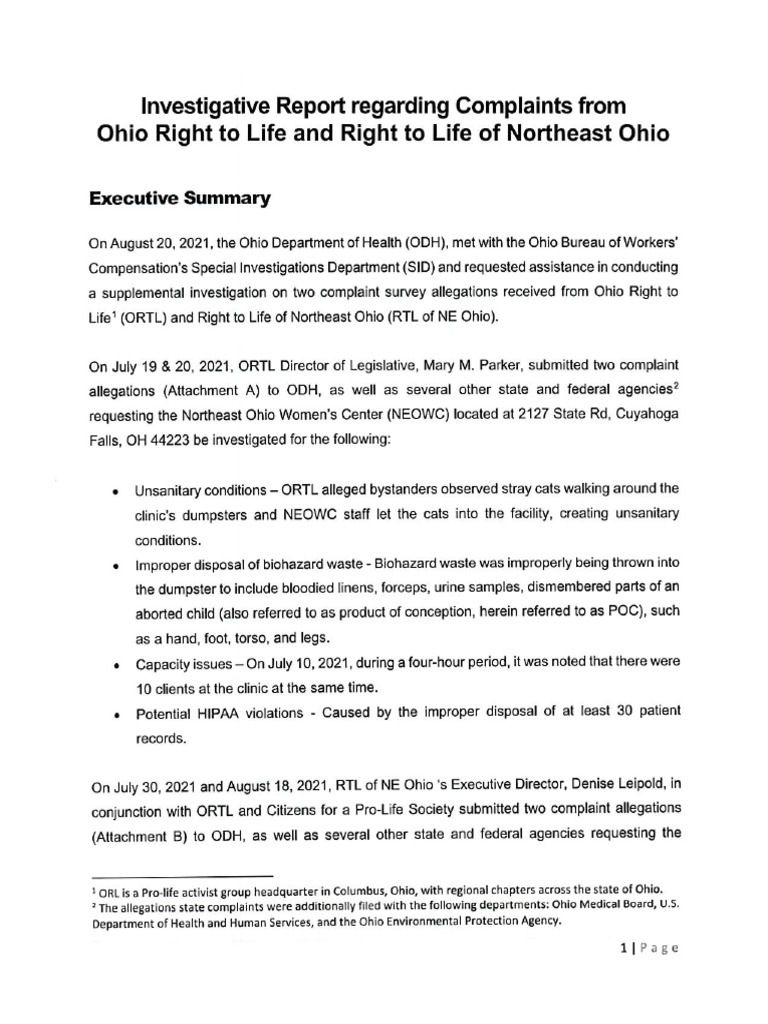 ODH Investigative Report | PDF